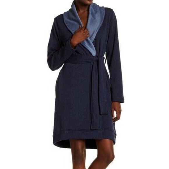 UGG | Intimates & Sleepwear | Ugg Large Robe Women Navy Blue Fleece ...